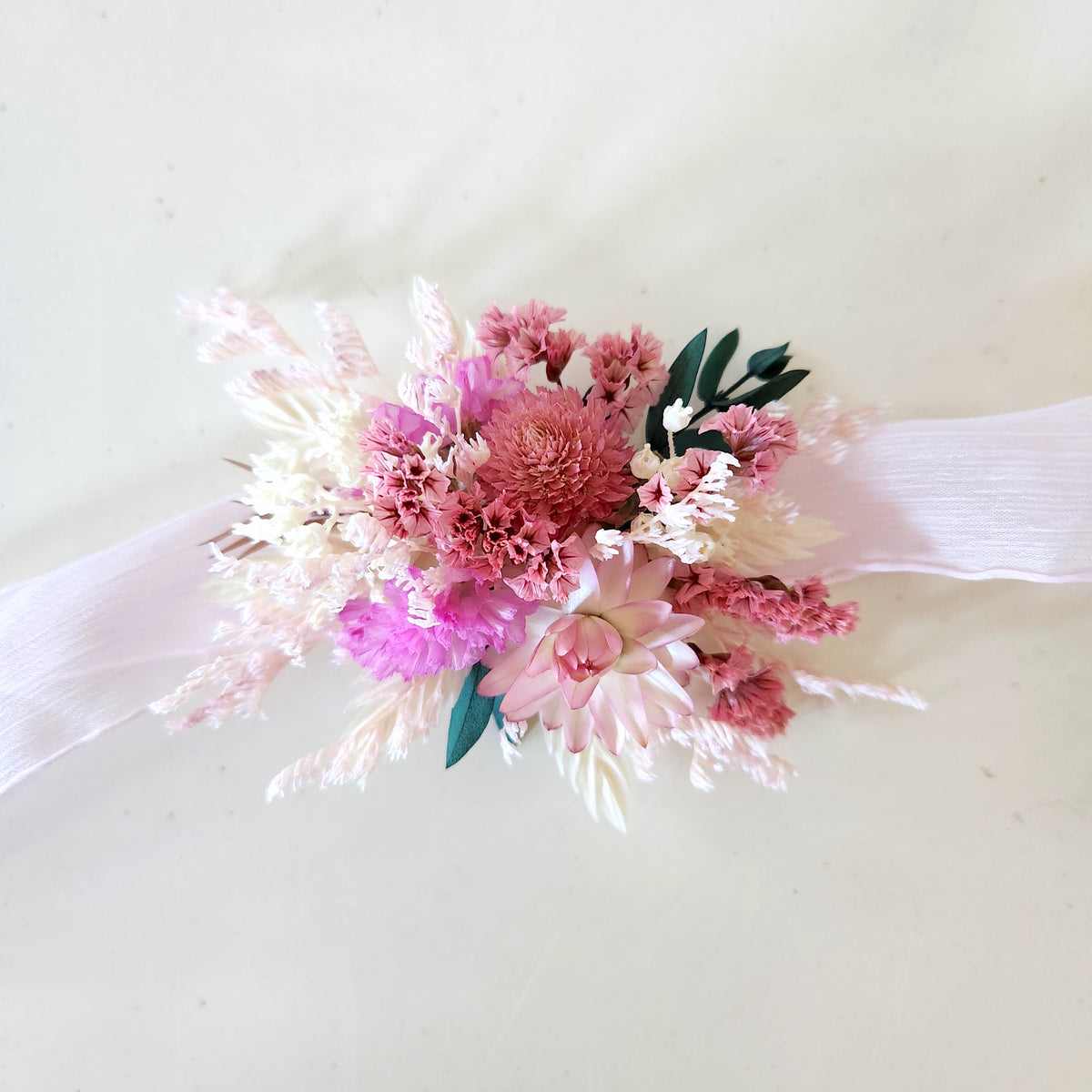 Colourful Wildflower Corsage, Pink Wrist Flower, Wedding Floral, Event ...